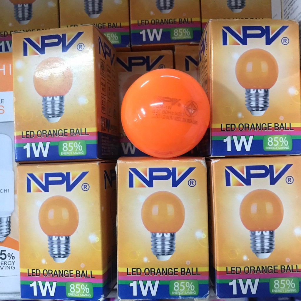 NPV หลอดไฟตกเเต่งกลม LED ขั้ว E27 1W สีส้ม (LED BALL) | Shopee Thailand