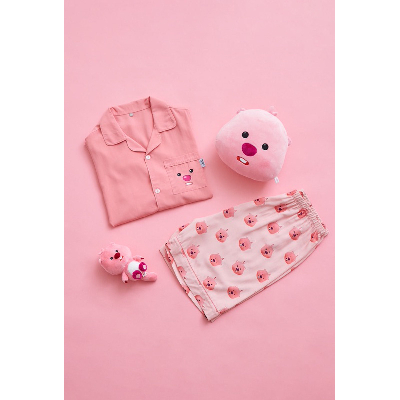 พร้อมส่ง ชุดนอน SPAO x ZANMANG LOOPY - PINK Size L | Shopee Thailand