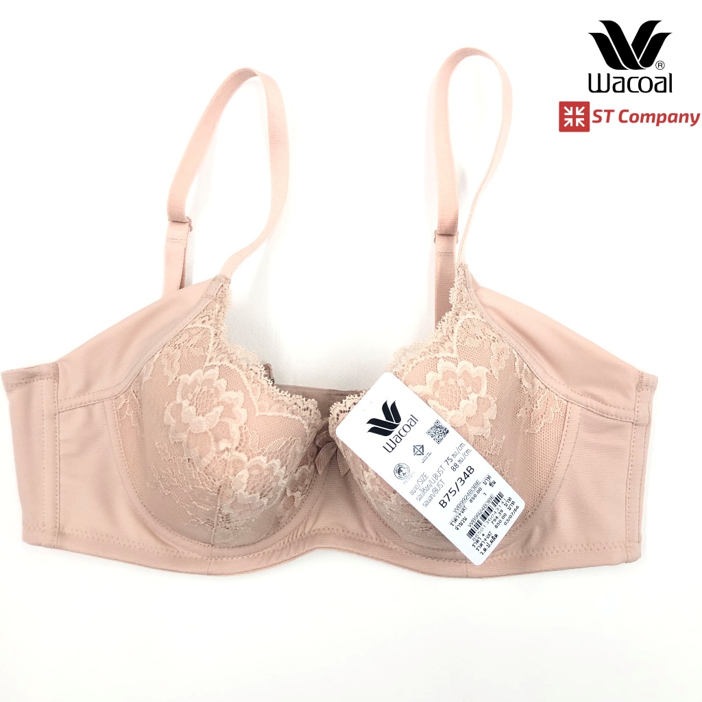 เสื้อใน Wacoal Basic Bra สีชมพู (WR) รุ่น WB9924 4/5 คัพ เสริมโครง เก็บกระชับทรง เก็บเนื้อข้าง ...