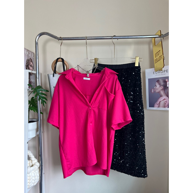 MOLLY SHIRT ไม่ต้องรีด !เสื้อเชิ้ตผ้ายืดทรงสวยมาก เบสิคสไตล์เเมทกับ ...