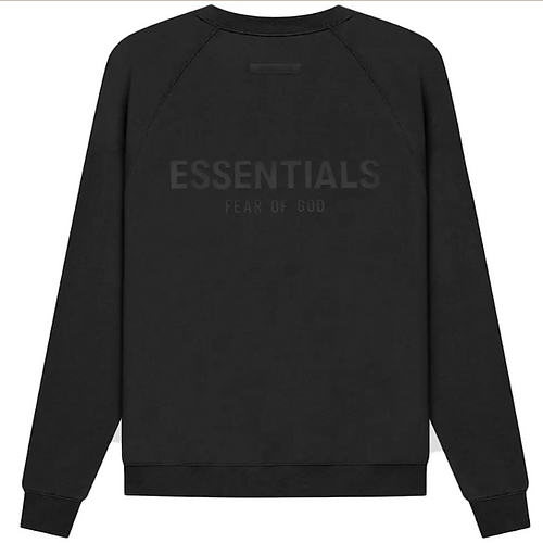 ESSENTIALS BACK LOGO EMBOSSED SWEATER (BLACK) | Shopee Thailand