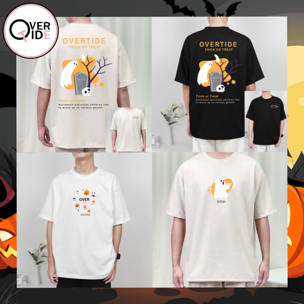 Overtide เสื้อยืดโอเวอร์ไซส์ คอลเลกชั่น Trick or Treat หลายสี | Shopee ...