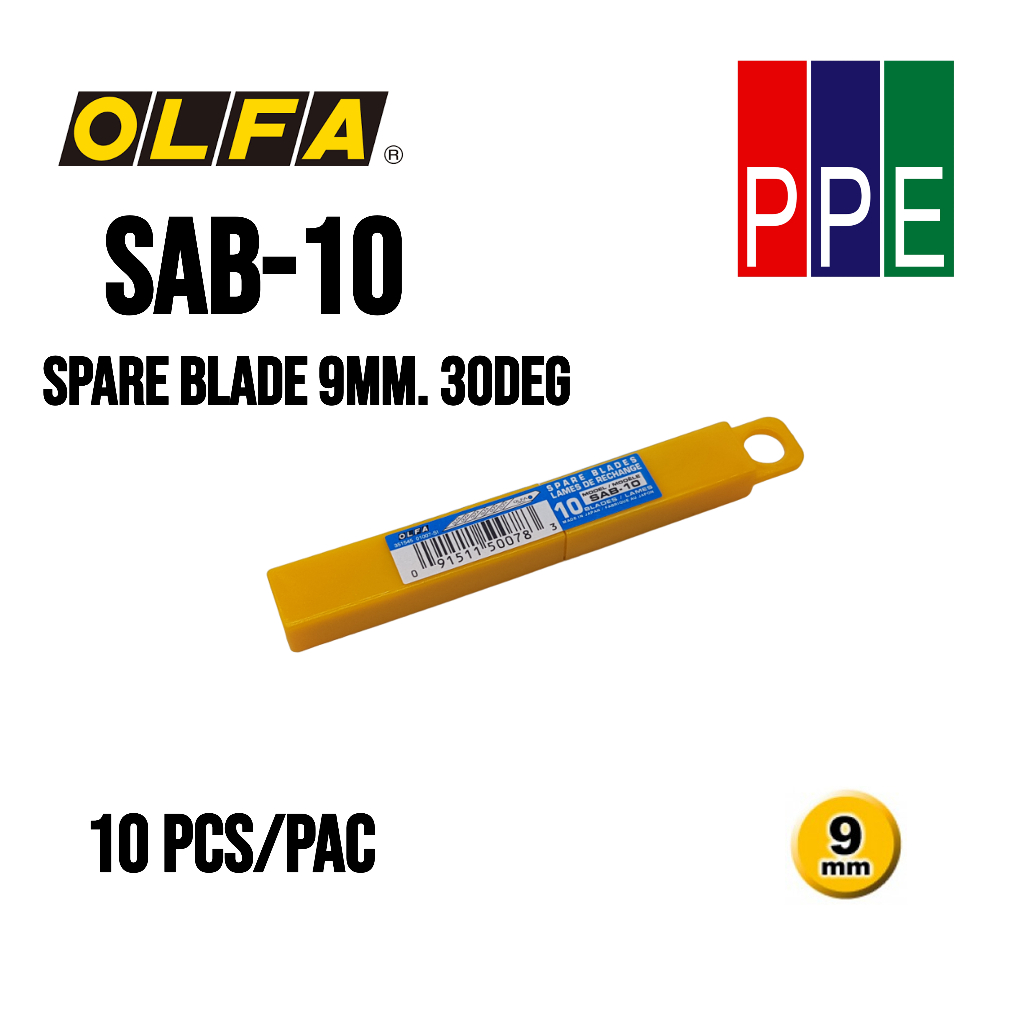 SAB-10 [OLFA] มีดคัตเตอร์ขนาด 9mm. 30องศา Spare blade 30 Deg | Shopee Thailand