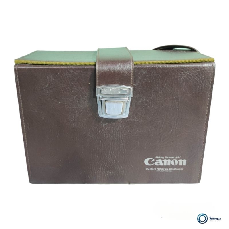 กระเป๋ากล้อง ยี่ห้อ CANON Genuine Vintage Brown Leather Camera Bag Case ...