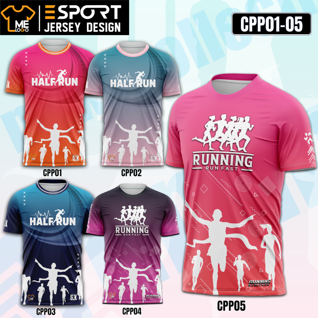 เสื้อวิ่ง CPP.01-CPP.05 กีฬาผู้ชาย ผู้หญิง พิมพ์ลายทั้งตัว เบาสบายระบายอากาศ | Shopee Thailand