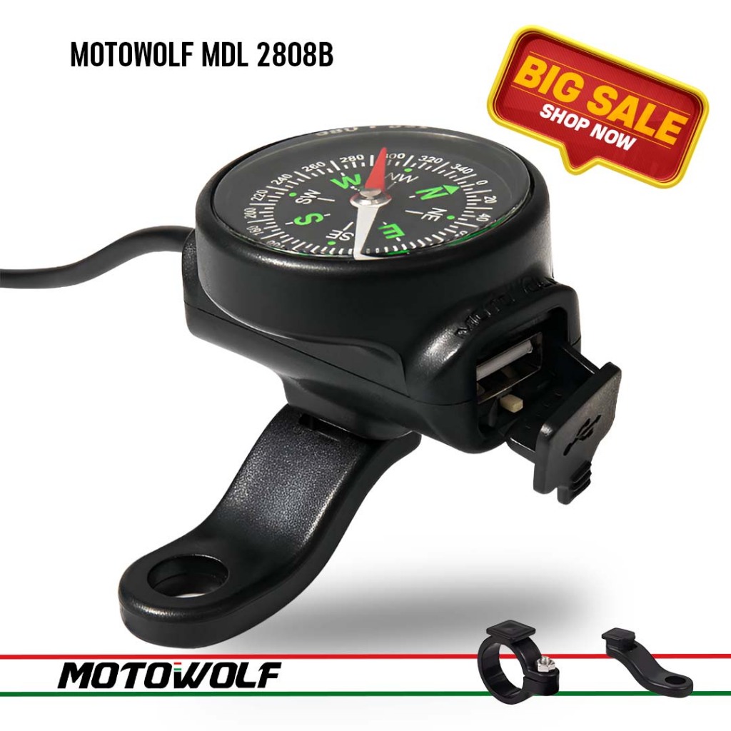 MOTOWOLF MDL 2808B USB Charge พร้อมเข็มทิศ | Shopee Thailand