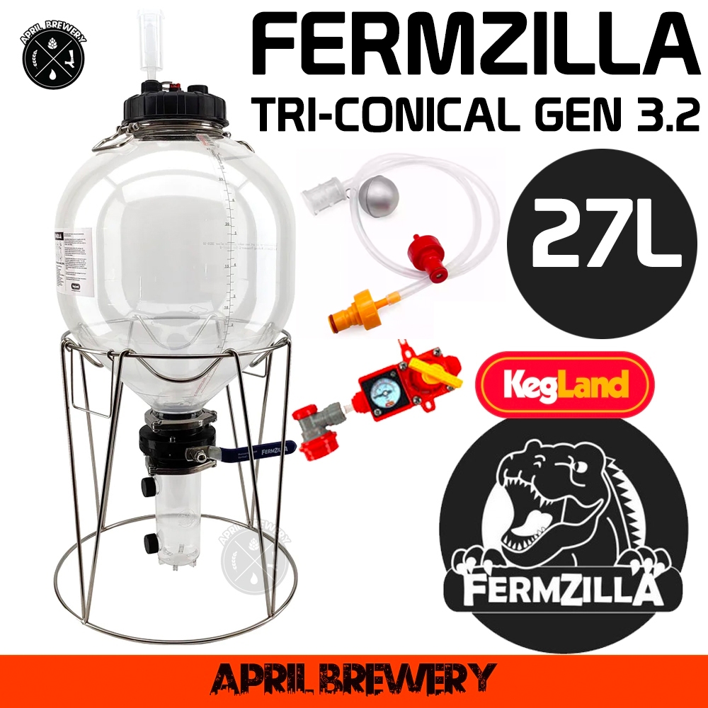 FermZilla 27L Tri-Conical Starter Kit Gen 3.2 ถังหมัก ทำเบียร์ + Closed ...