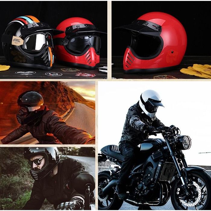 AMZ HELMET หมวกกันน็อคเต็มใบทรงวินเทจ รุ่น CRETA Ⅱ สินค้านำเข้าจาก USA ...