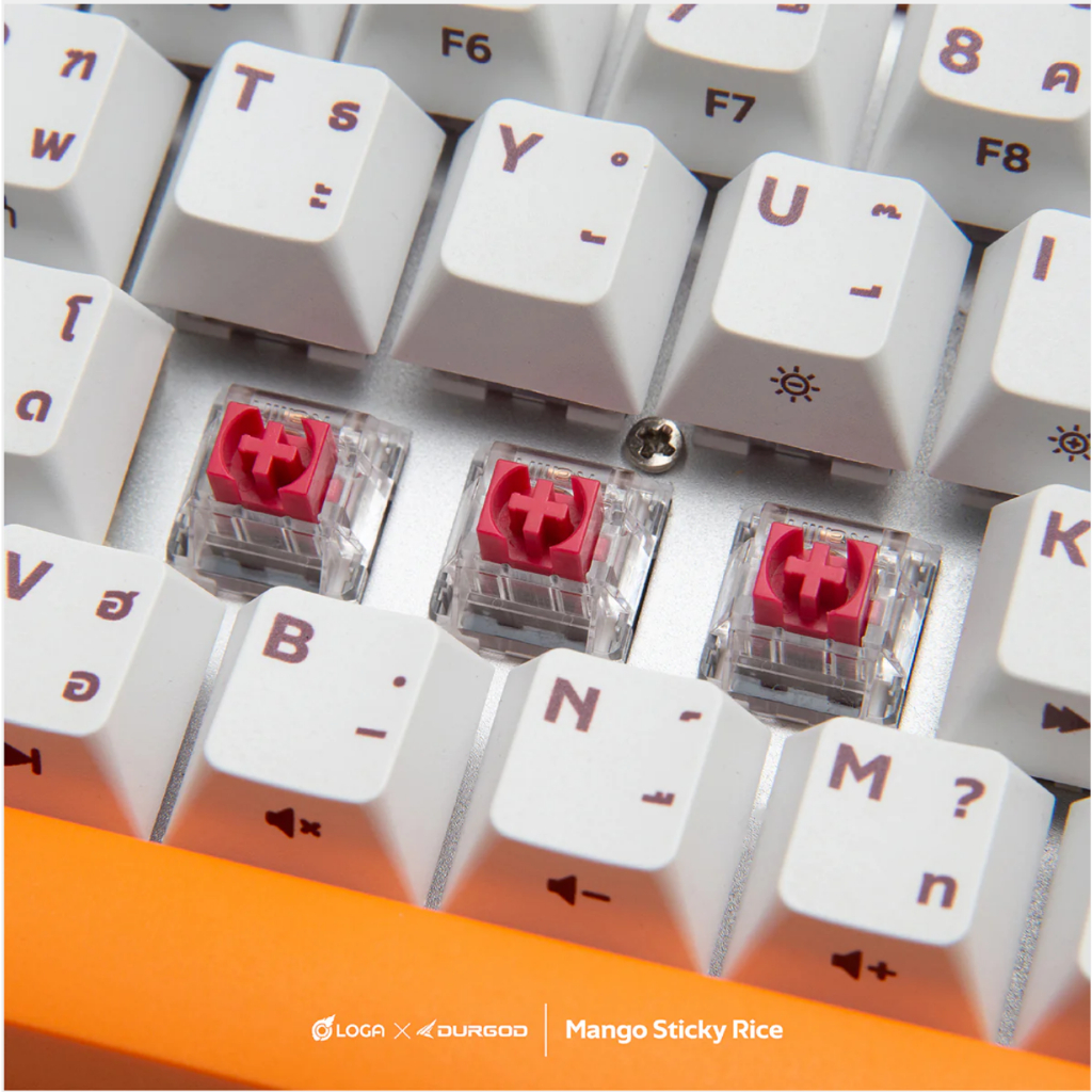Keyboard LOGA X DURGOD MANGO STICKY RICE RED BROWN SILVER SWITCH THAI ...