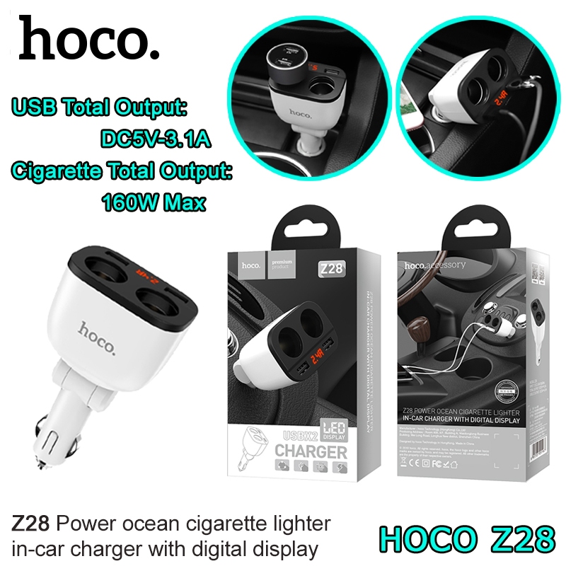 Hoco Z28 ของแท้ ที่ชาร์จในรถ 3.1A ที่ชาร์จเสียบที่จุดบุหรี่ Power Ocean ...