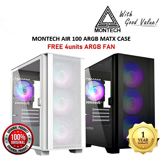CASE (เคสเกมมิ่ง) MONTECH AIR 100 ARGB Micro ATX/Mini ITX | Shopee Thailand