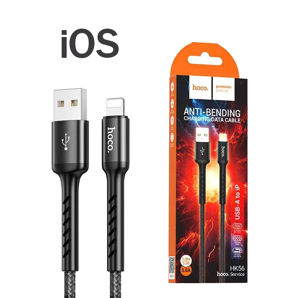 Hoco HK56 สายชาร์จแบบถัก 3A ชาร์จเร็วถ่ายโอนข้อมูลได้ ความยาว 1 เมตร ...