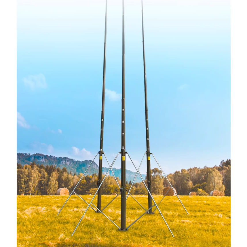 Hand-cranked Lifting Lightning Rod 8-20Mกลางแจ้งติดตั้งไฟฟ้าทหารการ ...