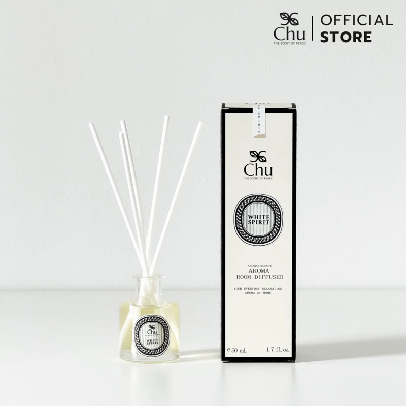 Chu White Spirit Aroma Room Diffuser 50 ml. ก้านไม้หอมปรับอากาศ กลิ่นไวท์ สปิริต | Shopee Thailand