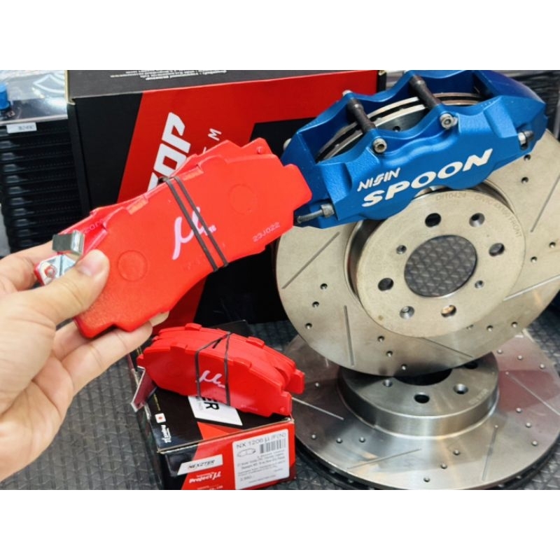 ผ้าเบรค nexzter muspec สำหรับปั๊ม spoon twin block caliper brake padของ ...