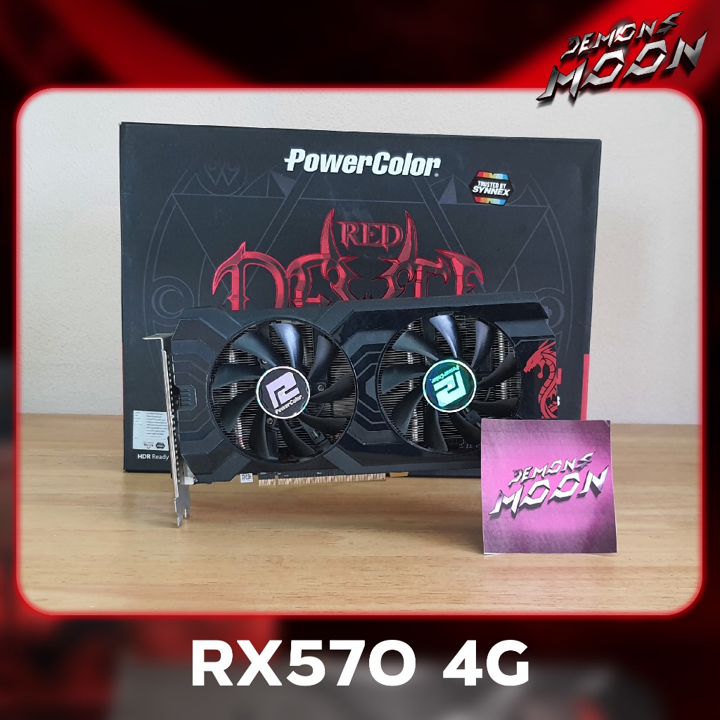 AMD RX 570/4GB POWER COLOUR RED DRAGONมี 2 พัดลม กาดแสดงผล vga กาดจอมือ ...