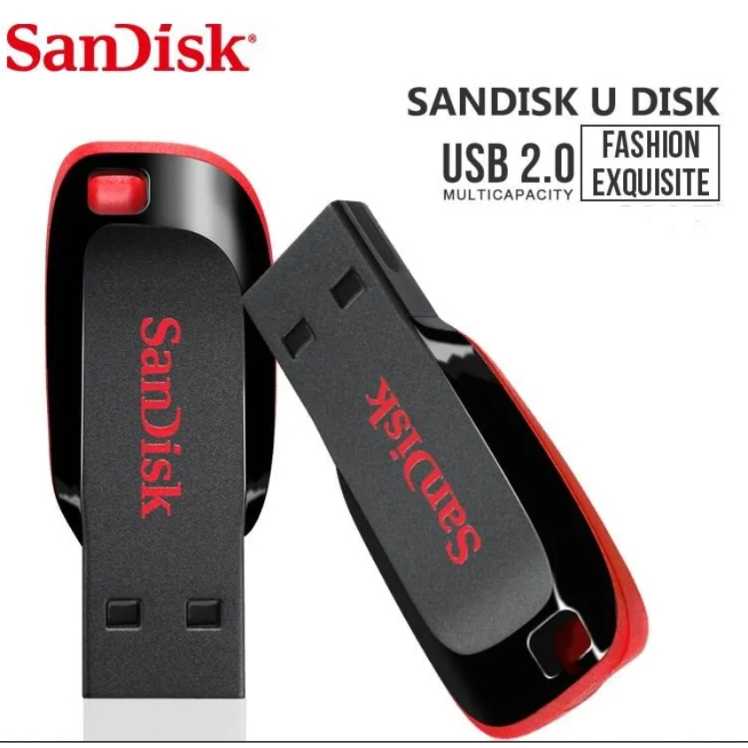 Sandisk Flash Drive Cruzer Blade 16GB/32GB/64GB-Black/Red CZ50 USB 2.0 ...