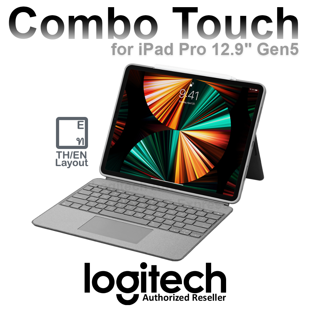 Logitech COMBO TOUCH for iPad Pro12.9" Gen5 เคสคีย์บอร์ดแบ็คไลท์พร้อมแทร็กแพด (แป้นไทย/อังกฤษ ...