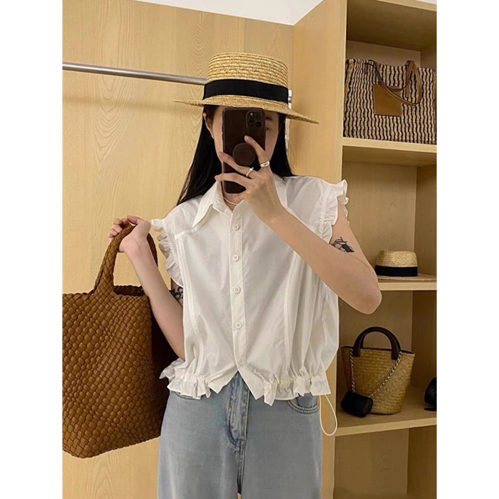 [พิมพ์โค้ด DWDYXFX ลด 60.- ] M1049 เสื้อครอปเชิ้ตน่ารักมากกก น่ารักทั้ง ...