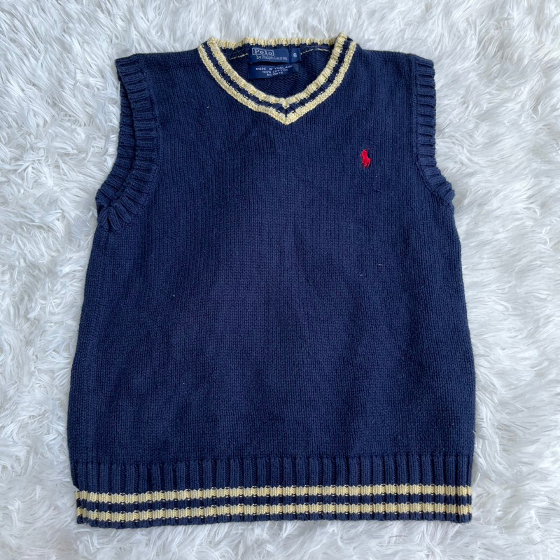 เสื้อกั๊กไหมพรม polo ralp สีกรมปักม้าแดง เด็ก6ขวบ | Shopee Thailand