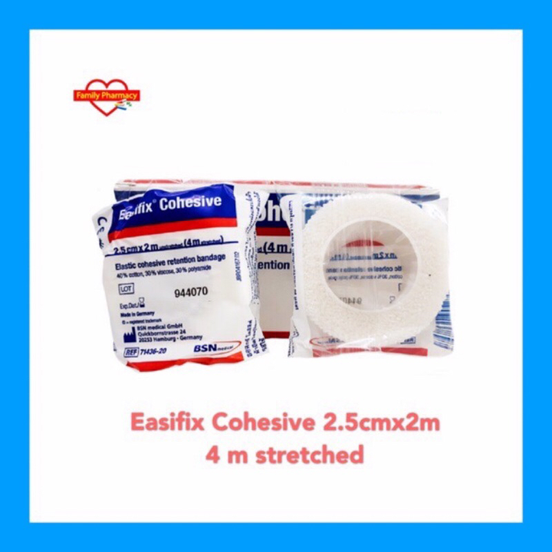 Easifix Cohesive 2.5cmX2m ผ้าพันแผลยืดหยุ่นชนิดเกาะติดกันเอง | Shopee ...