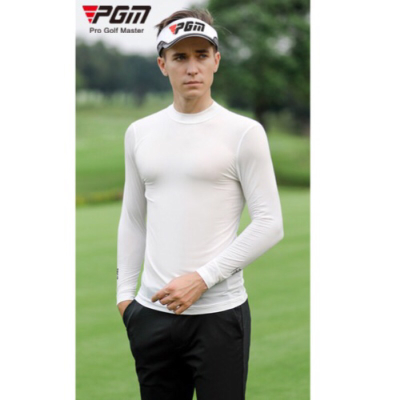 เสื้อยืดแขนยาวคอเต่า ผ้าไหมน้ำแข็งกันยูวี PGM UV protection shirt Body fit ระบายเหงื่อรัด ...