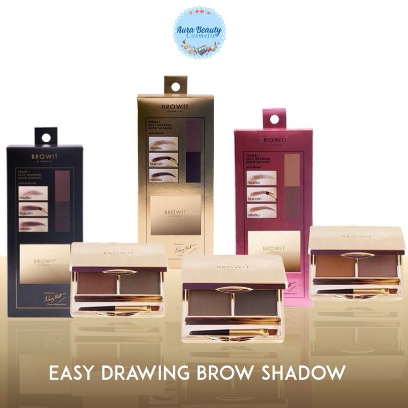 Browit By Nongchat เขียนคิ้ว แบบฝุ่น Browit Easy Drawing Brow Shadow 4 g. อีซี่ดรออิ้ง บราว แชโด ...