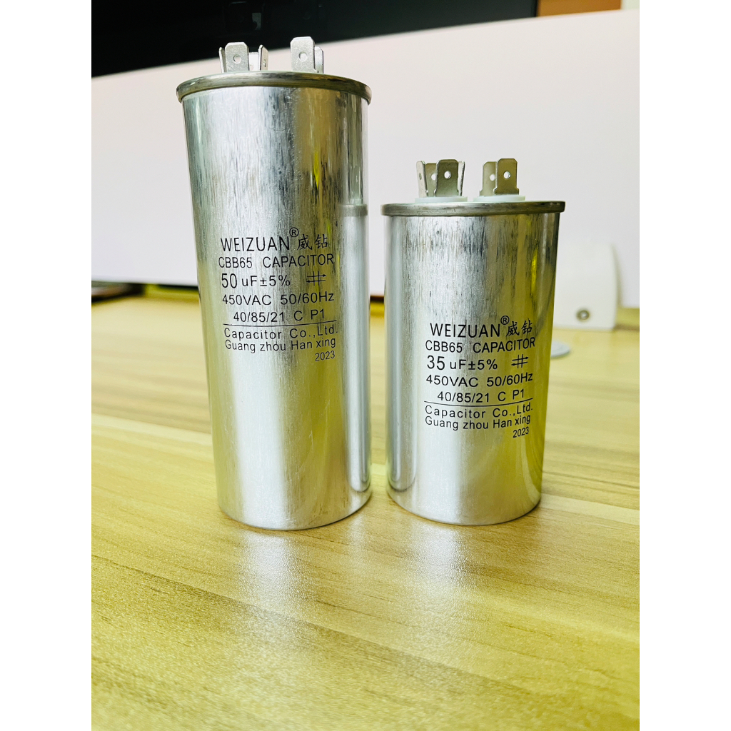 คาปาซิเตอร์ แอร์ 35uF , 50uF (CBB65) WEIZUAN | Shopee Thailand