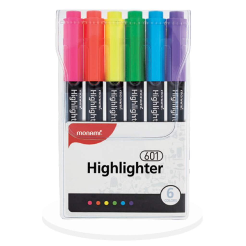 ปากกาเน้นข้อความ ปากกาไฮไลท์ Monami แพ็ค 6 สี รุ่น Jumbo highlighter ...