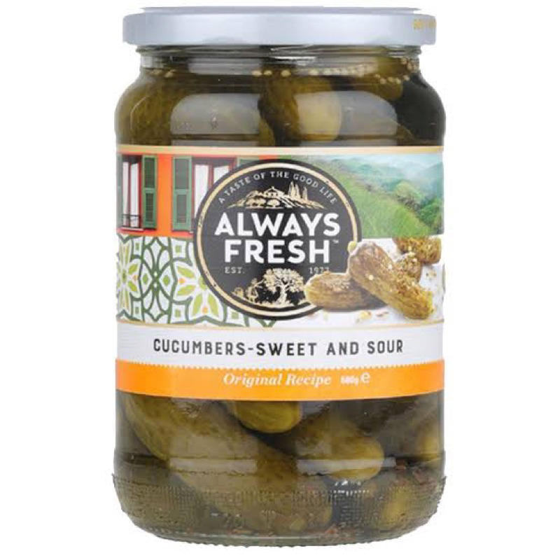 Always fresh cucumbers sweet&sour 680g. แตงกวาดอง รสเปรี้ยว-หวาน นำเข้า ...