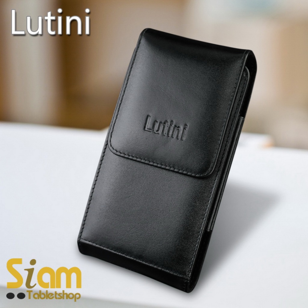 ☘ Lutini [แนวตั้ง] หนังวัวแท้ ซอง กระเป๋า คาดเอว ใส่มือถือ 2 เครื่อง ☘ ...