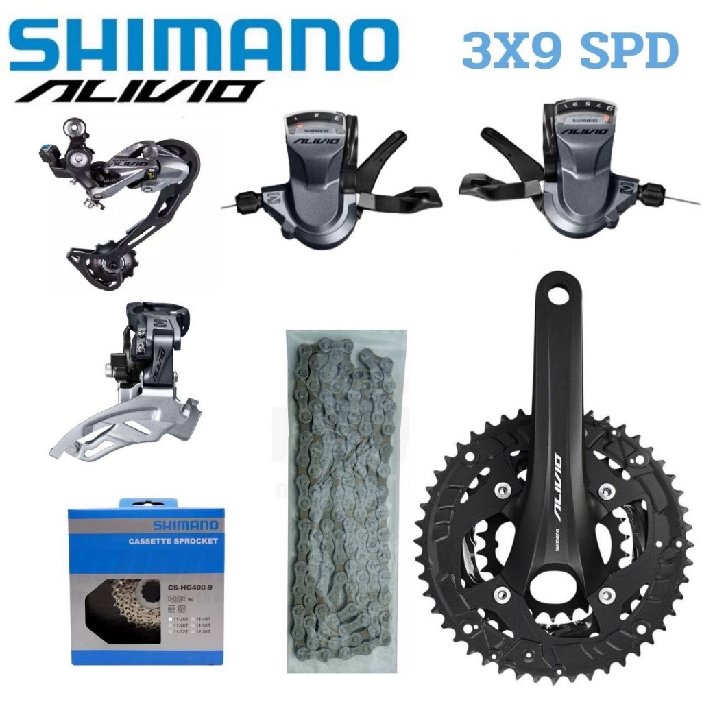 ชุดเกียร์ SHIMANO Alivio Groupsets รุ่น M4000, 27 speed (3X9) | Shopee ...