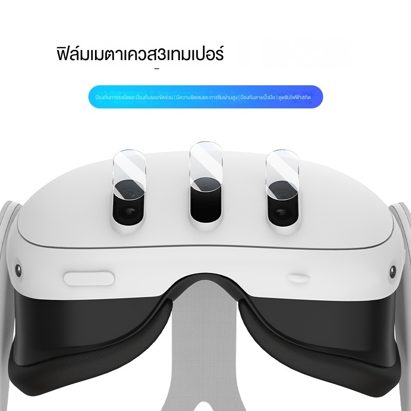 เหมาะสำหรับใหม่ Meta Quest 3 VR หัวหน้าหน่วยแสดงผลฟิล์มนิรภัย HD Transphobic ฟิล์มป้องกันกระจก ...