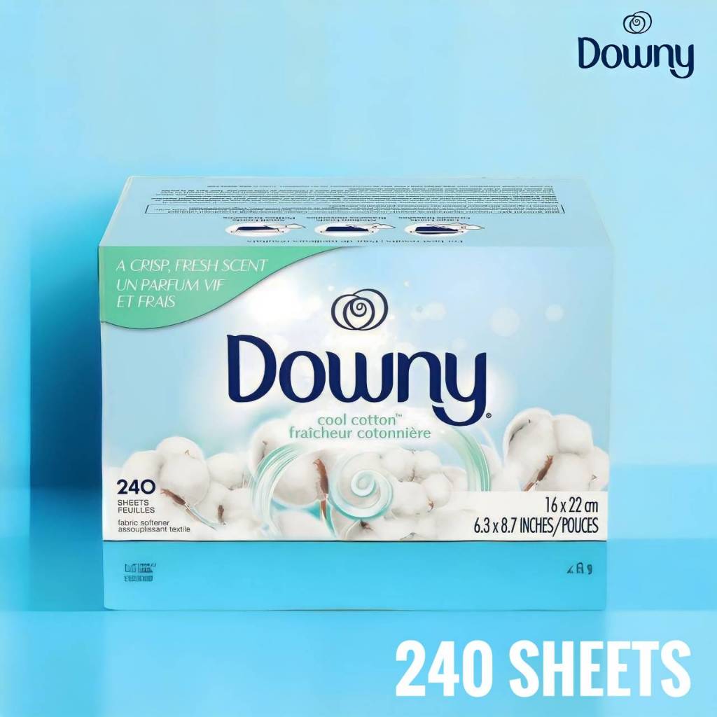 Downy Fabric Softener Dryer Sheets, Cool Cotton, 240 Count | Shopee ...