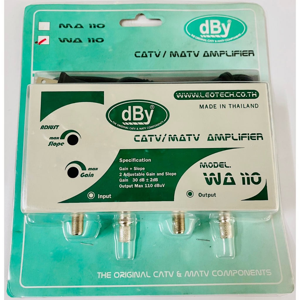 dBy-WA110 Booster ใช้สาหรับขยายสัญญาณ Analog TV บูสเตอร์สำหรับงานระบบ MATV/CATV ยี่ห้อ dBy รุ่น ...