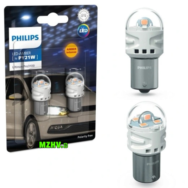 หลอดไฟถอย ไฟท้าย ไฟเบรค ไฟเลี้ยว PHILIPS PRO3100 LED WY21 PY21 AMBER ...