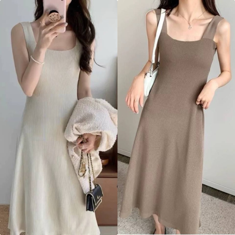 M791 ชุดเดรสไหมพรม กล้าม เนื้อนิ่ม หนา | Shopee Thailand