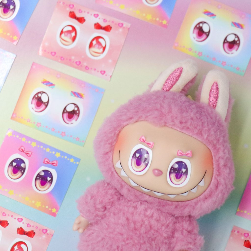 PLAYPERDOLL Sticker แปะตา Labubu macaron รุ่นอนิเมะ 01 ขายเป็นเซ็ต 3 ...
