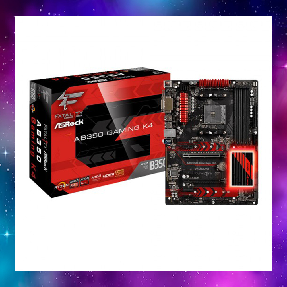 MAINBOARD (เมนบอร์ด) AM4 ASROCK FATAL1TY AB350 GAMING K4 RYZEN ใช้งาน ...