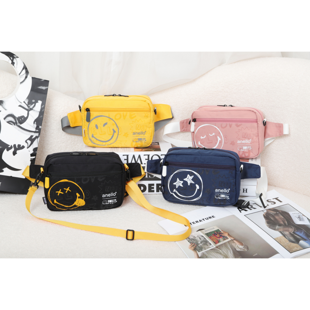 anello x SMILEY กระเป๋าสะพายข้าง 3in1คาดอกได้คาดเอวได้สะพายข้างได้ ช่อง ...