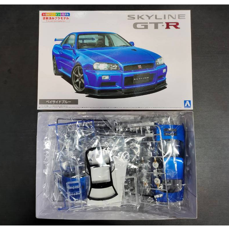AOSHIMA PP03A 1/24 NISSAN BNR34 SKYLINE GT-R V-spec Ⅱ '00 Bayside Blue ...
