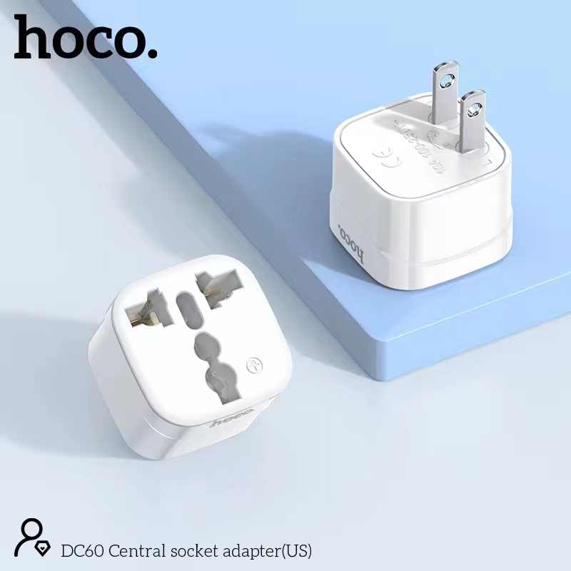 HOCO DC60 หัวแปลงปลั๊กไฟ ตัวแปลง 3 ขา เป็น 2 ขาแบน อะแดปเตอร์เดินทาง อะ ...