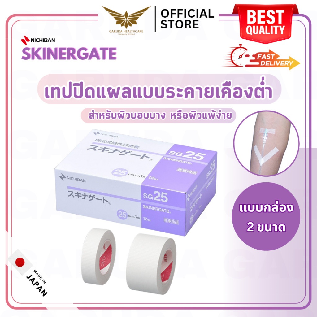 【พร้อมส่ง】 NICHIBAN SKINERGATE สก๊อตเทปปิดแผล สำหรับติดผ้าก๊อซและผ้าพันแผล แบบระคายเคืองต่ำ แบบ ...