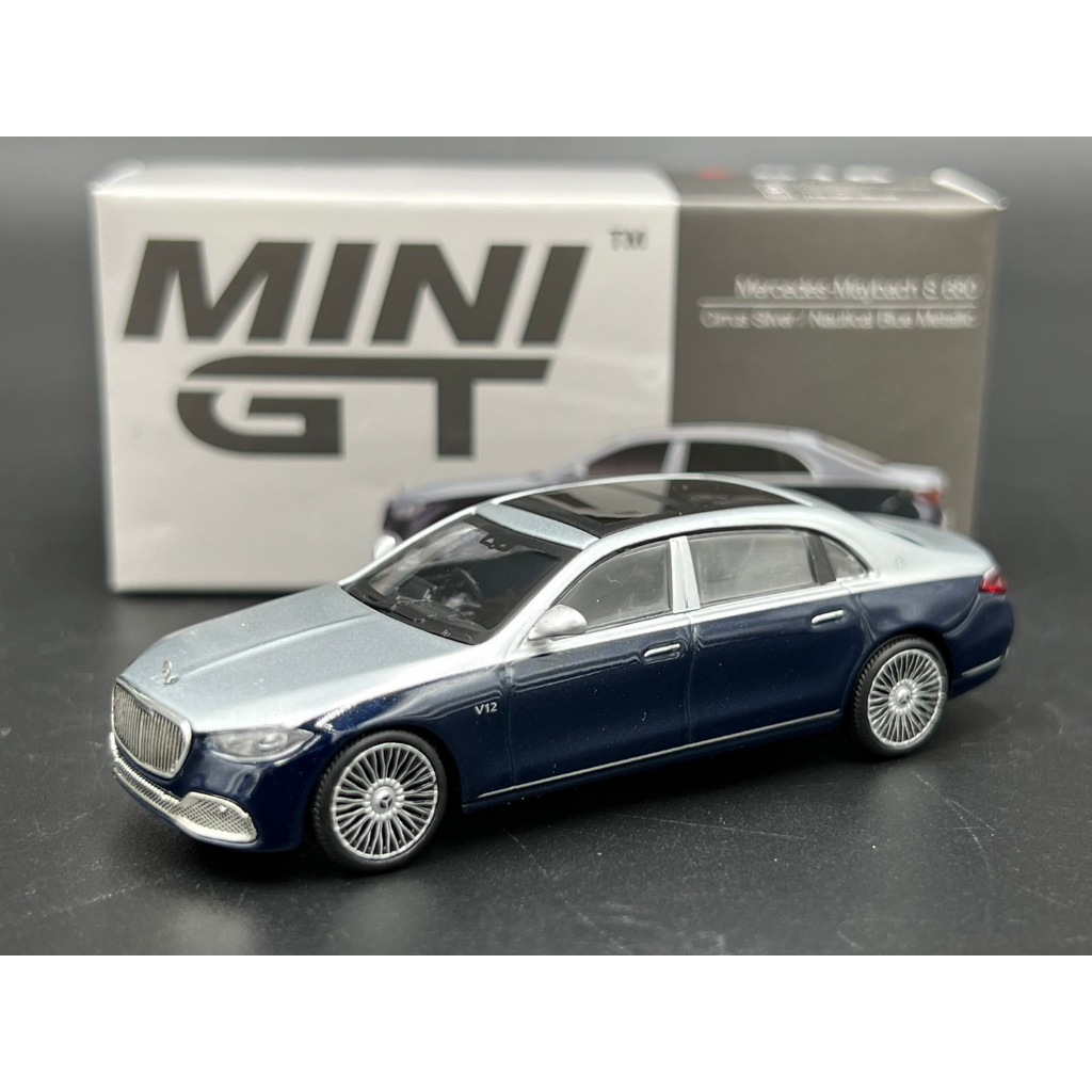 MINIGT Mercedes-Maybach S680 Cirrus Silver / Nautical Blue metallic ...