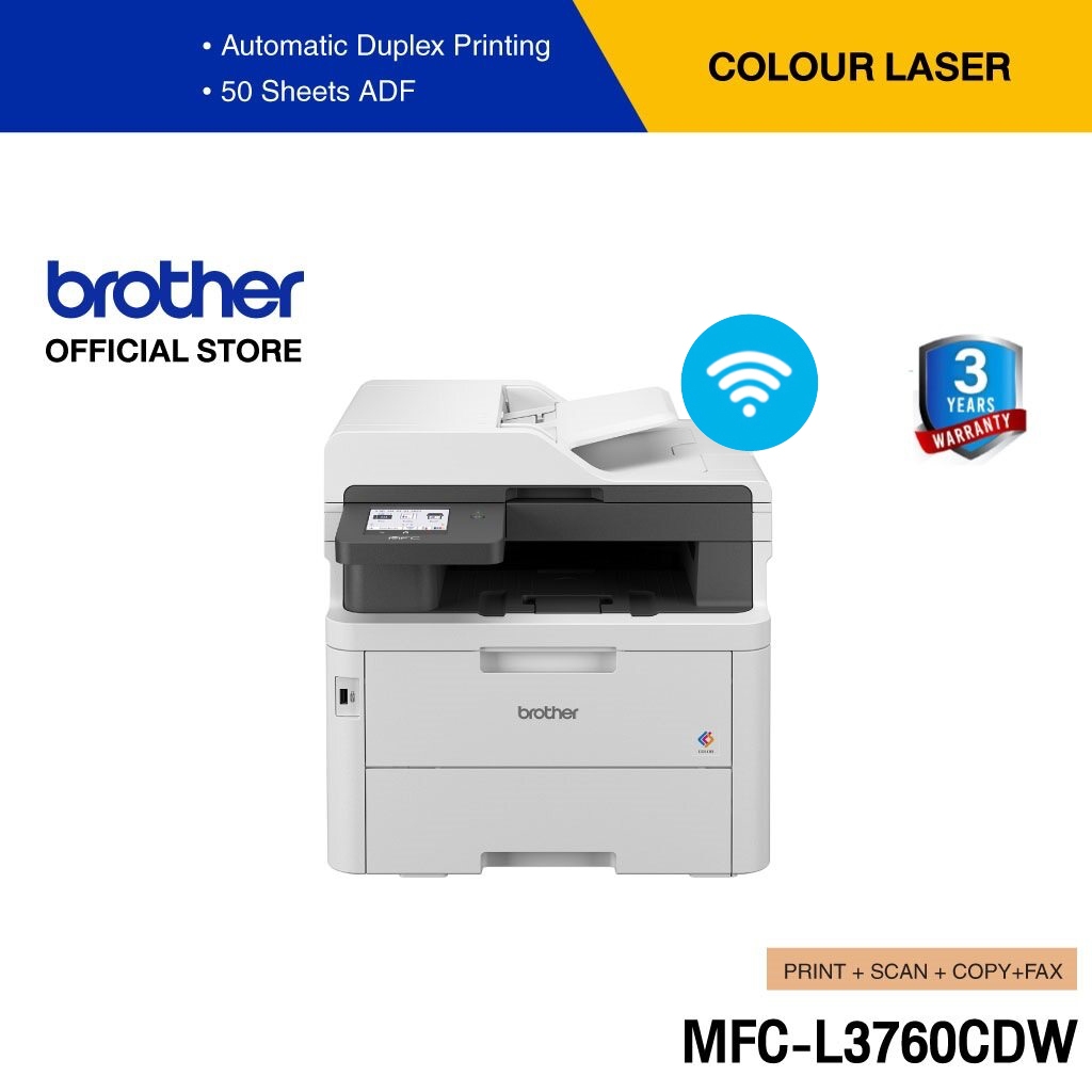 Brother MFC-L3760CDW Colour Laser Multi-Function Printer เครื่องพิมพ์สี ...