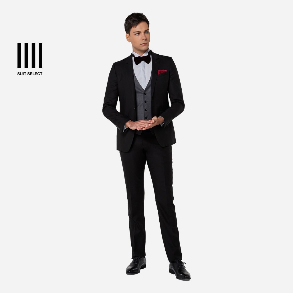 SUIT SELECT Skinny formal suit (Two Button) สูทผู้ชาย ชุดสูทสีดำ ชุุด ...