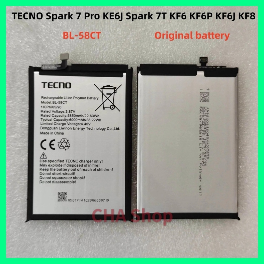 แบตเตอรี่ Tecno Spark 7 / Tecno Spark 7T KE6 / KE6J / KF6P / KF6J ... แบตเตอรี่ Tecno Spark 7 / Tecno Spark 7T KE6 / KE6J / KF6P / KF6J ...