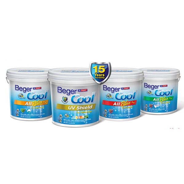 Beger Cool All Plus สีขาว ขนาด 9ลิตร สีทาภายนอก+ภายใน สีทาบ้าน สีบ้านเย็น ประหยัดค่าไฟ กันร้อน ...