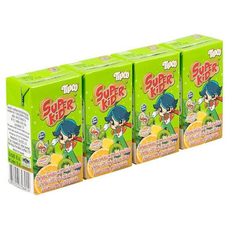 fl Tipco super kid น้ำผลไม้เด็ก กล่องละ110มล. แพ็ค4กล่อง องุ่นแดง ผลไม้ ...