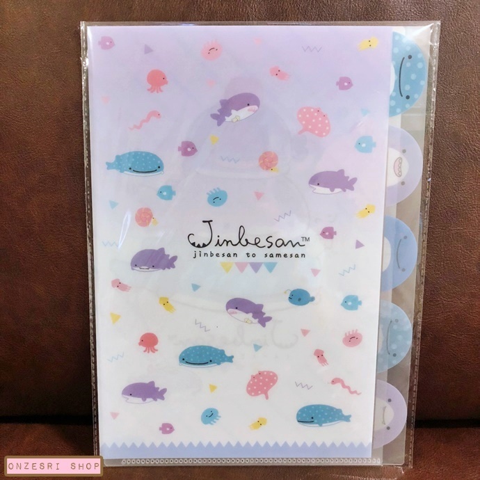 แฟ้ม A4 แยกใส่เอกสารได้ 5 ช่อง ลาย Jinbesan & Same-San สีม่วง ตรงที่ ...
